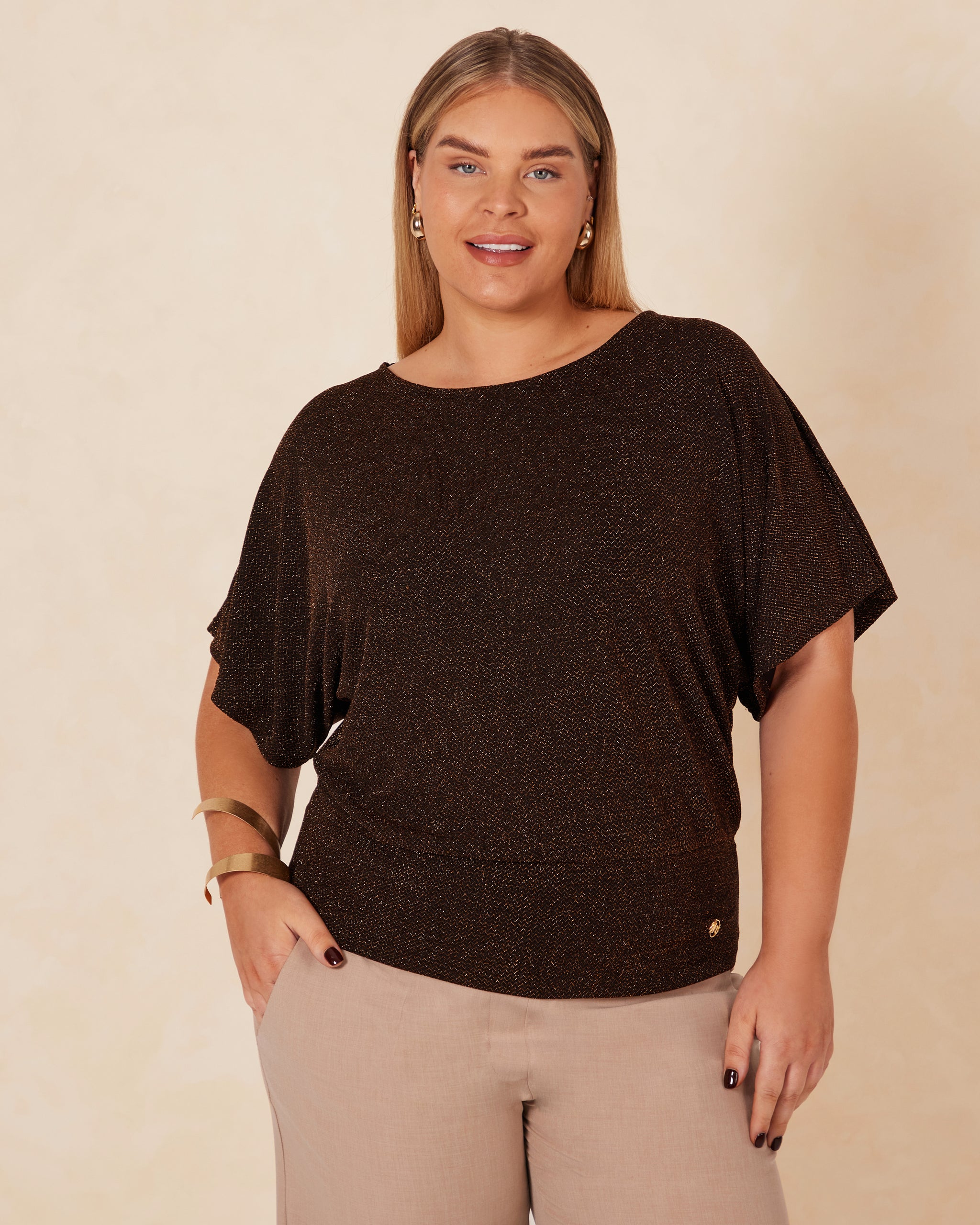 Nico Sparkle | flattering tops | plus-size tops | longline tops